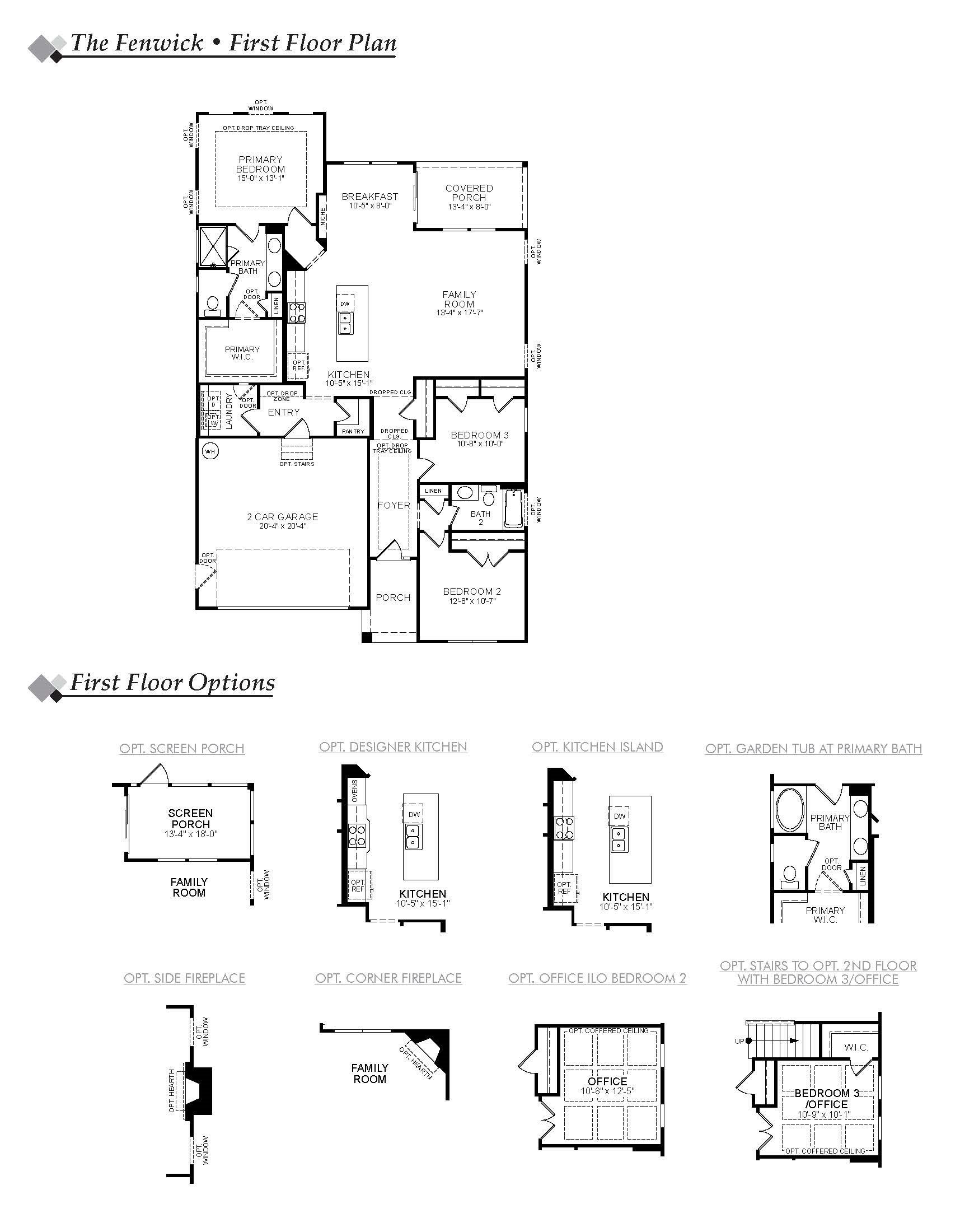 Fenwick Floor Plan | Heritage - 55+ Community | Eastwood Homes